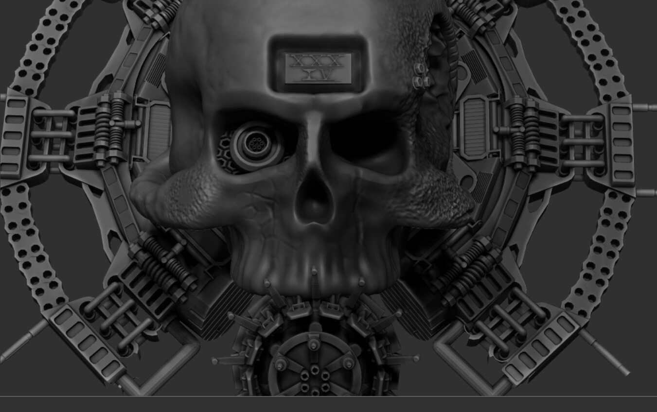 ArtStation - 40k "XXXIV" Skull Made in Zbrush Core