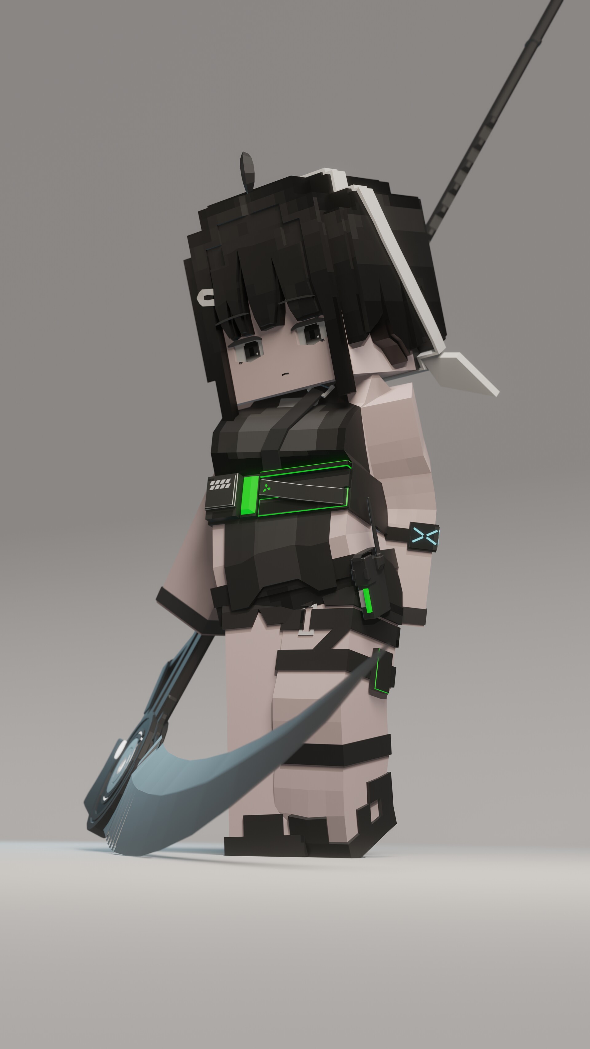 ArtStation - [Arknights x Minecraft] La Pluma Minecraft style model.