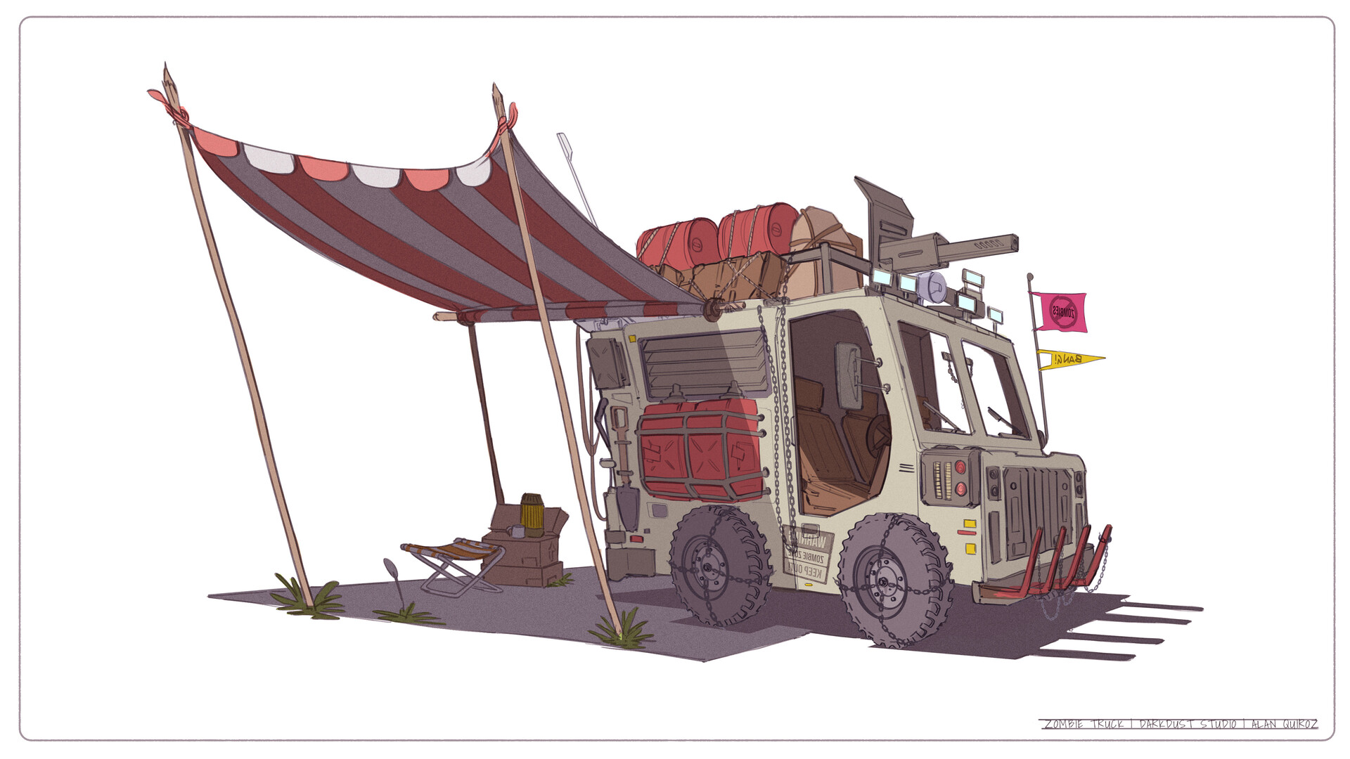 ArtStation - Zombie hunting camp