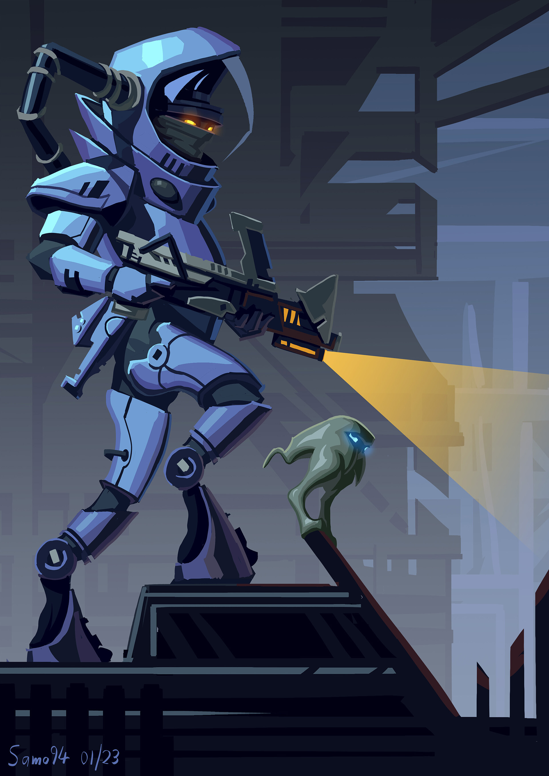 ArtStation - Mr Alien and his pet... alien?