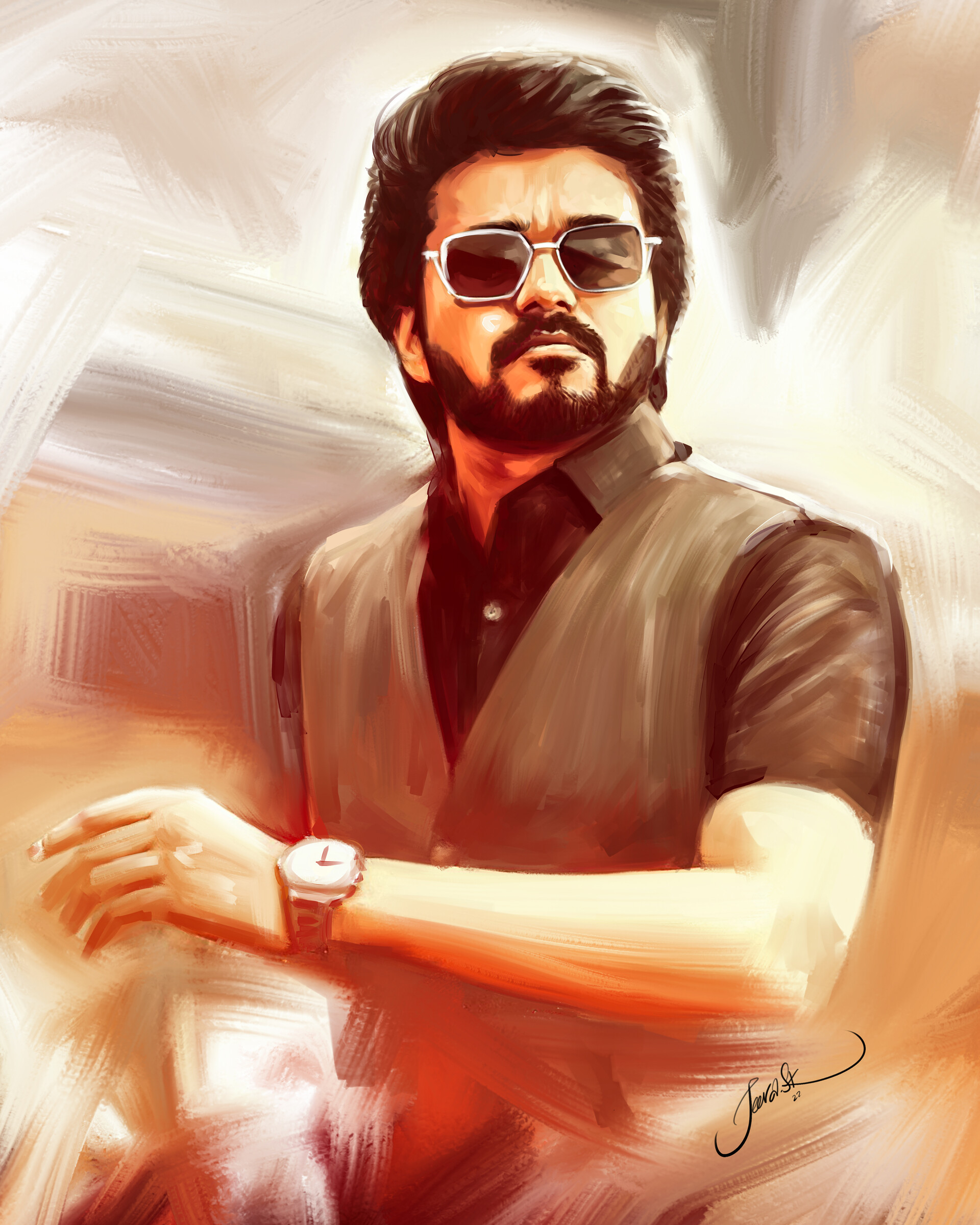 ArtStation - Thalapathy Vijay Painting 2023 #VaaThalaivaa # ...