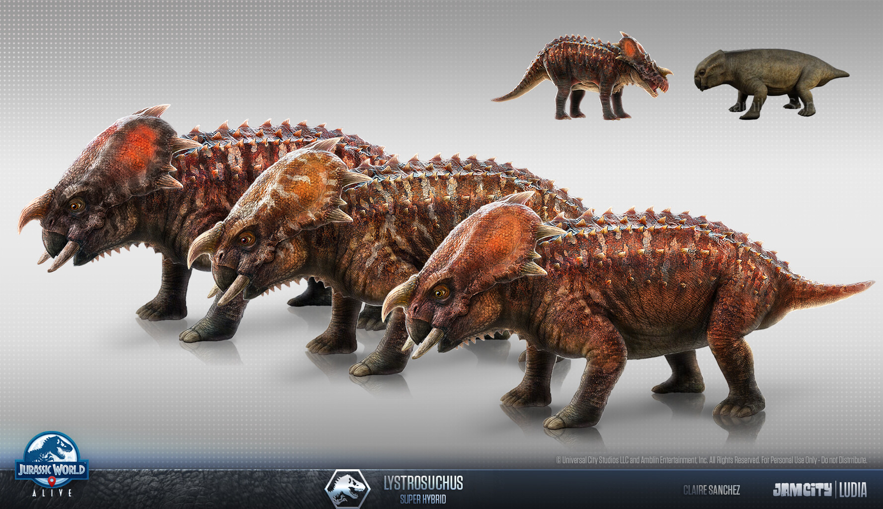 Claire Sanchez - Jurassic World Alive - Lystrosaurus hybrids