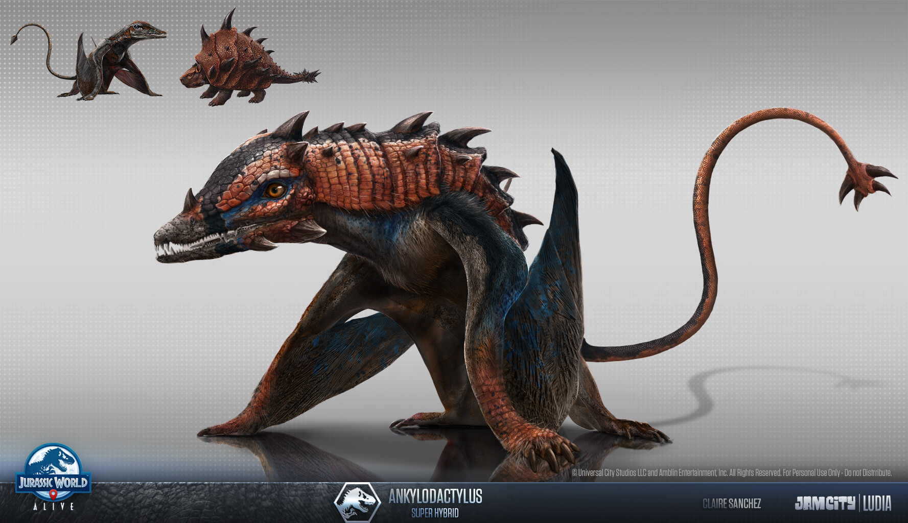 Claire Sanchez - Jurassic World Alive - Ardontognathus and Ankylodactylus
