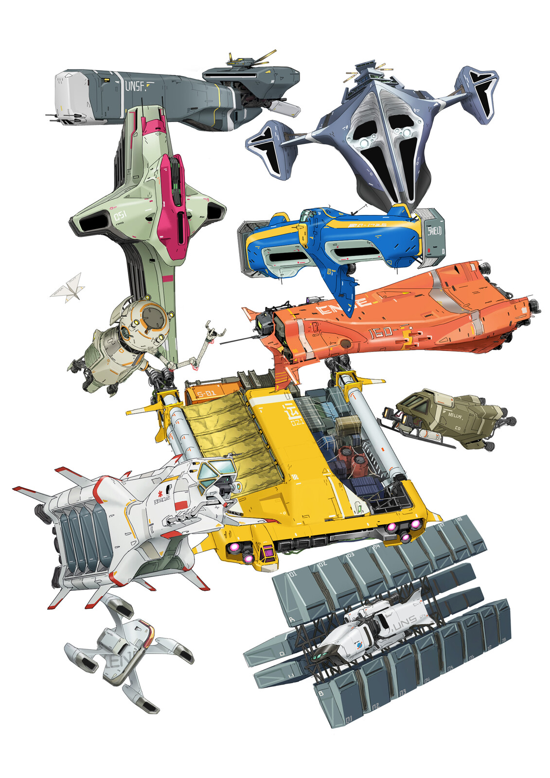 Daniel Zhao - Recent Spaceship Sketches