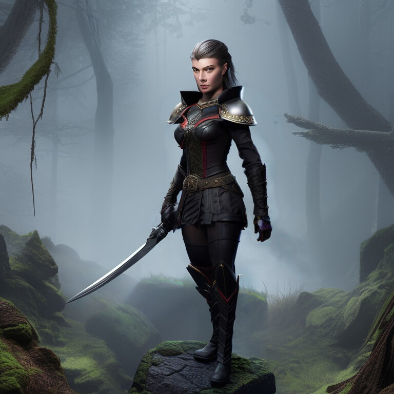 ArtStation - Celina, the half-elf assassin