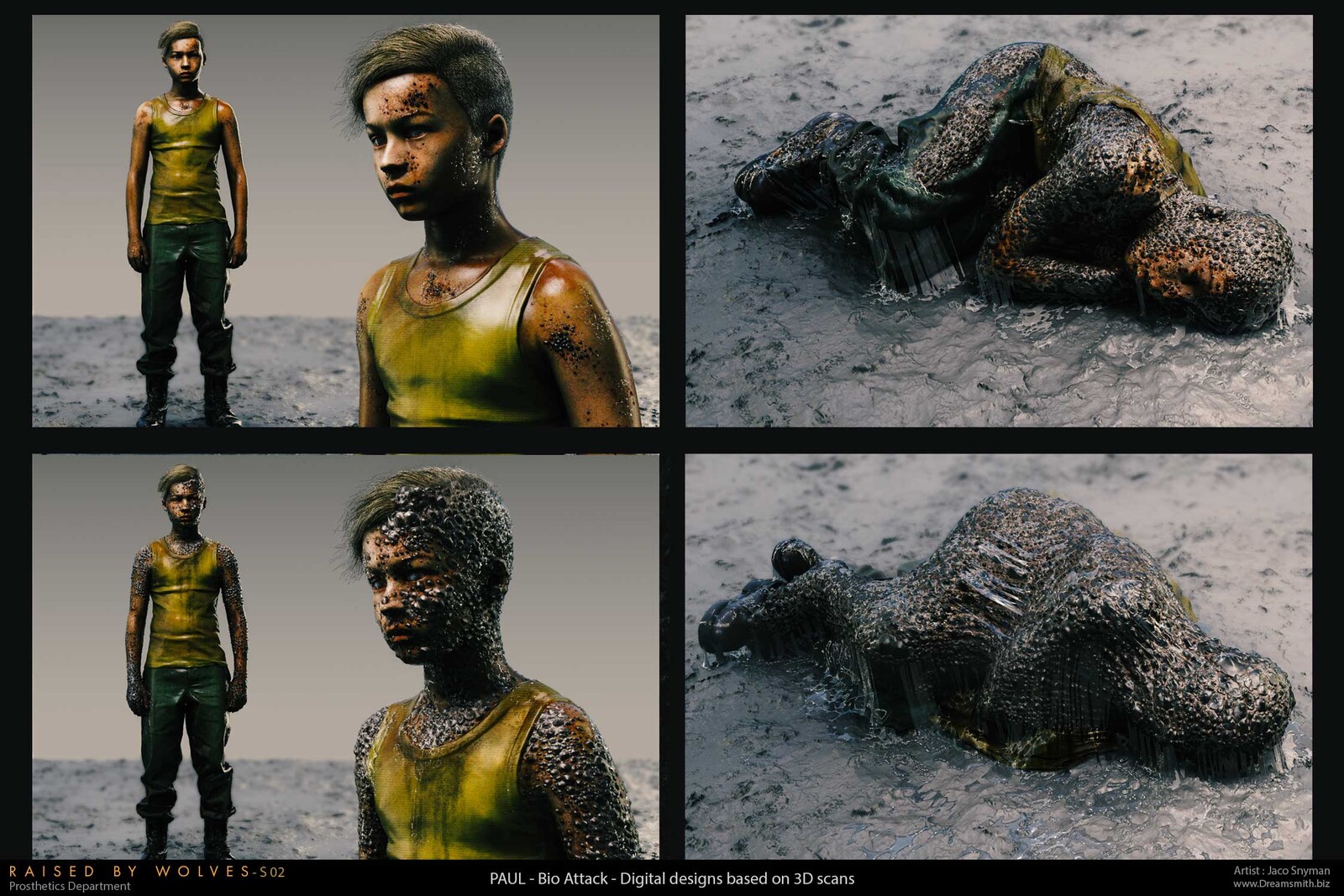 Jaco Snyman - Bio Attack - Prosthetic Makeup Workflow