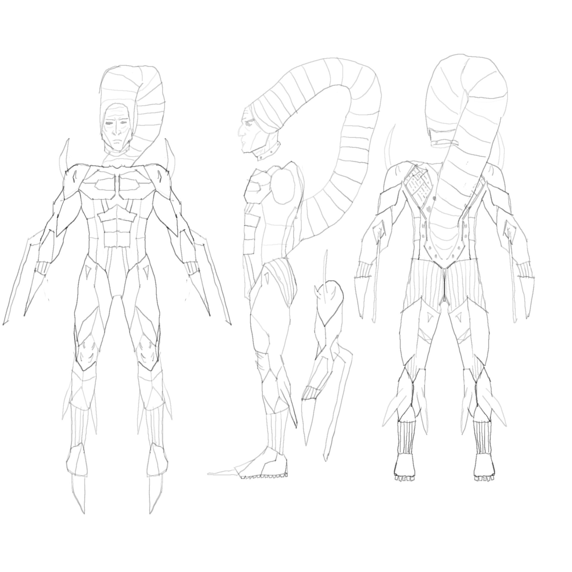 ArtStation - Headless cyborg sketch