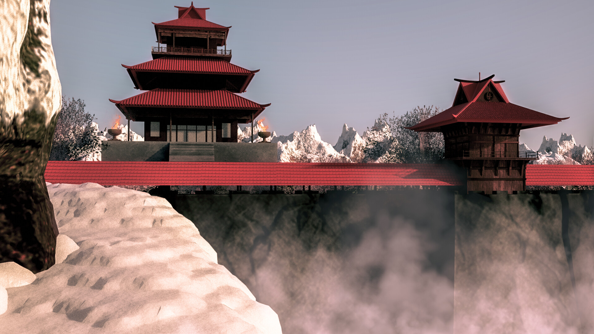 ArtStation - Japanese Temple in Mountains