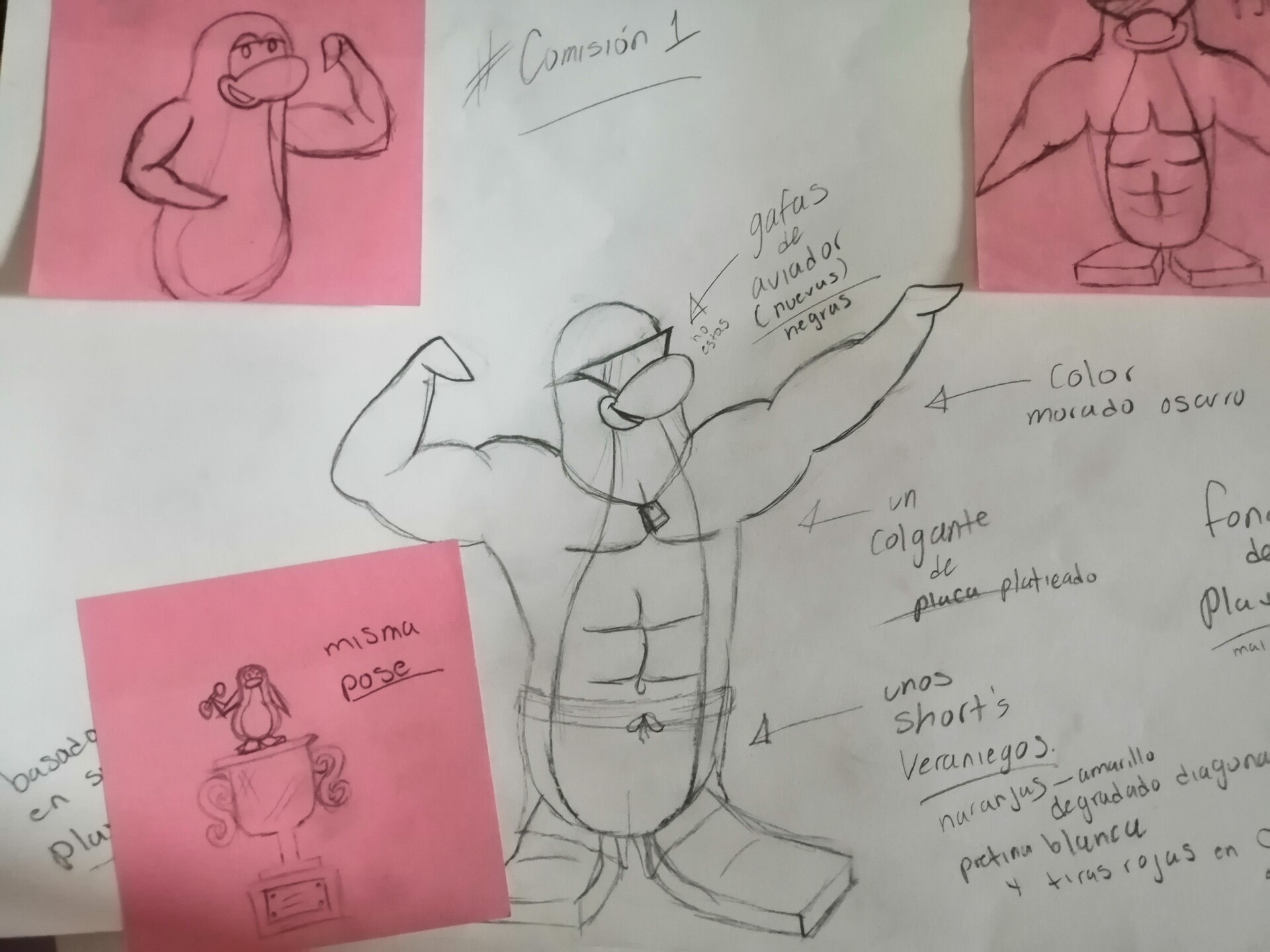 Lady Harada - Commission - a very muscular penguin.