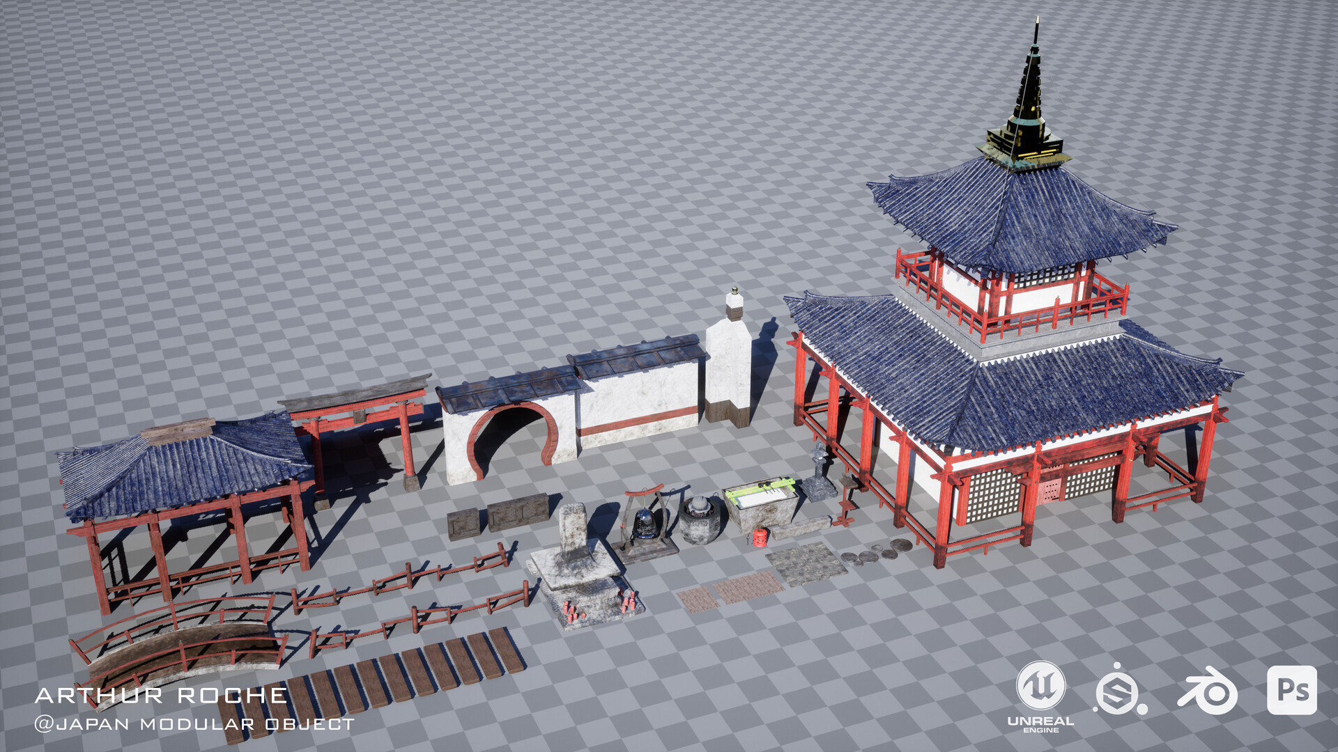 ArtStation - Modular Object | Japan Temple Pack