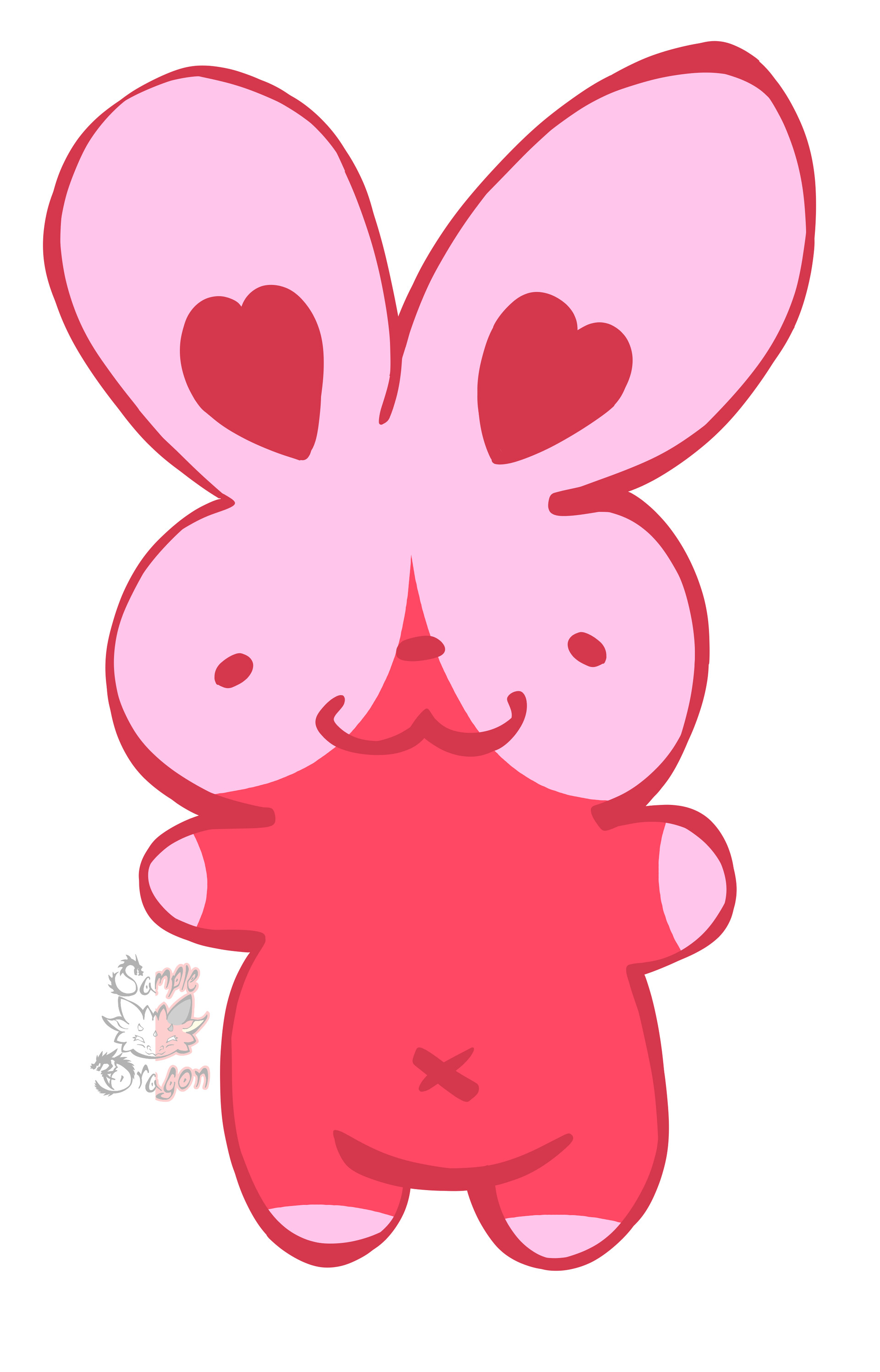 ArtStation - Tubby Heart Bunny Coloring Page Free2Use