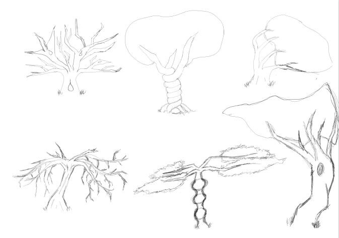 ArtStation - Sketch Work for Trees