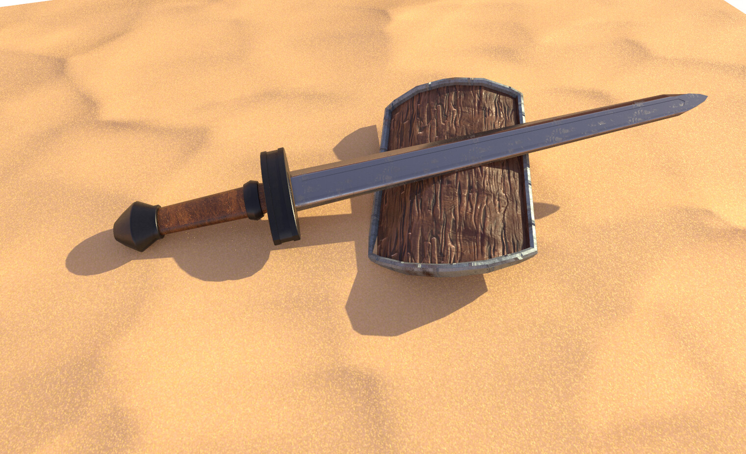 ArtStation - Medieval Sword - Low Poly