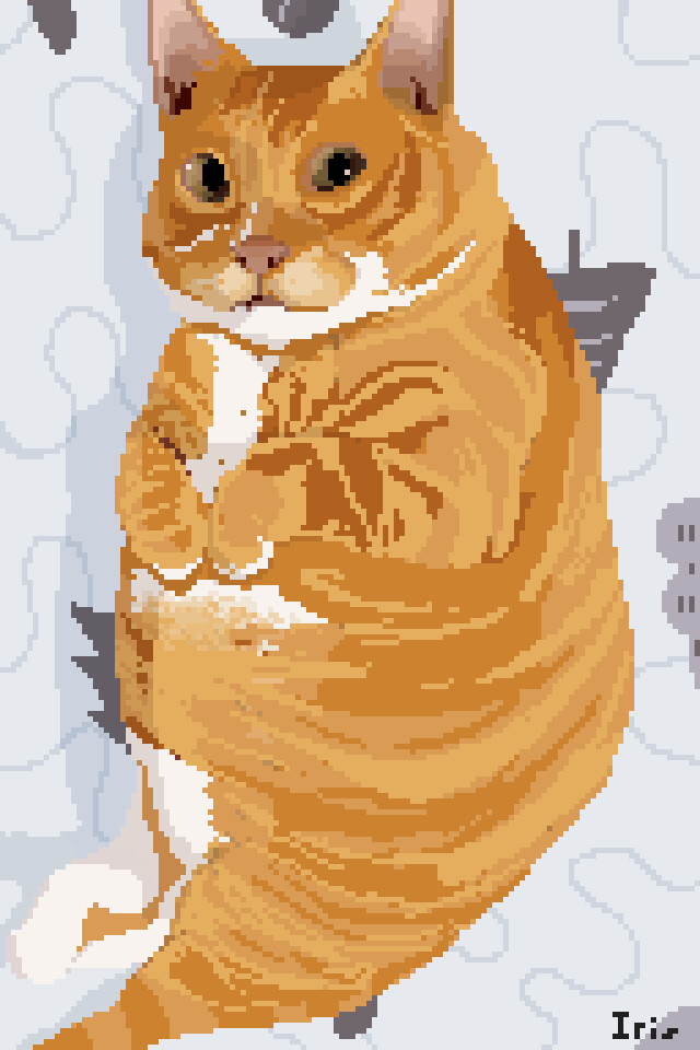 ArtStation - Chonky Cat in pixel art
