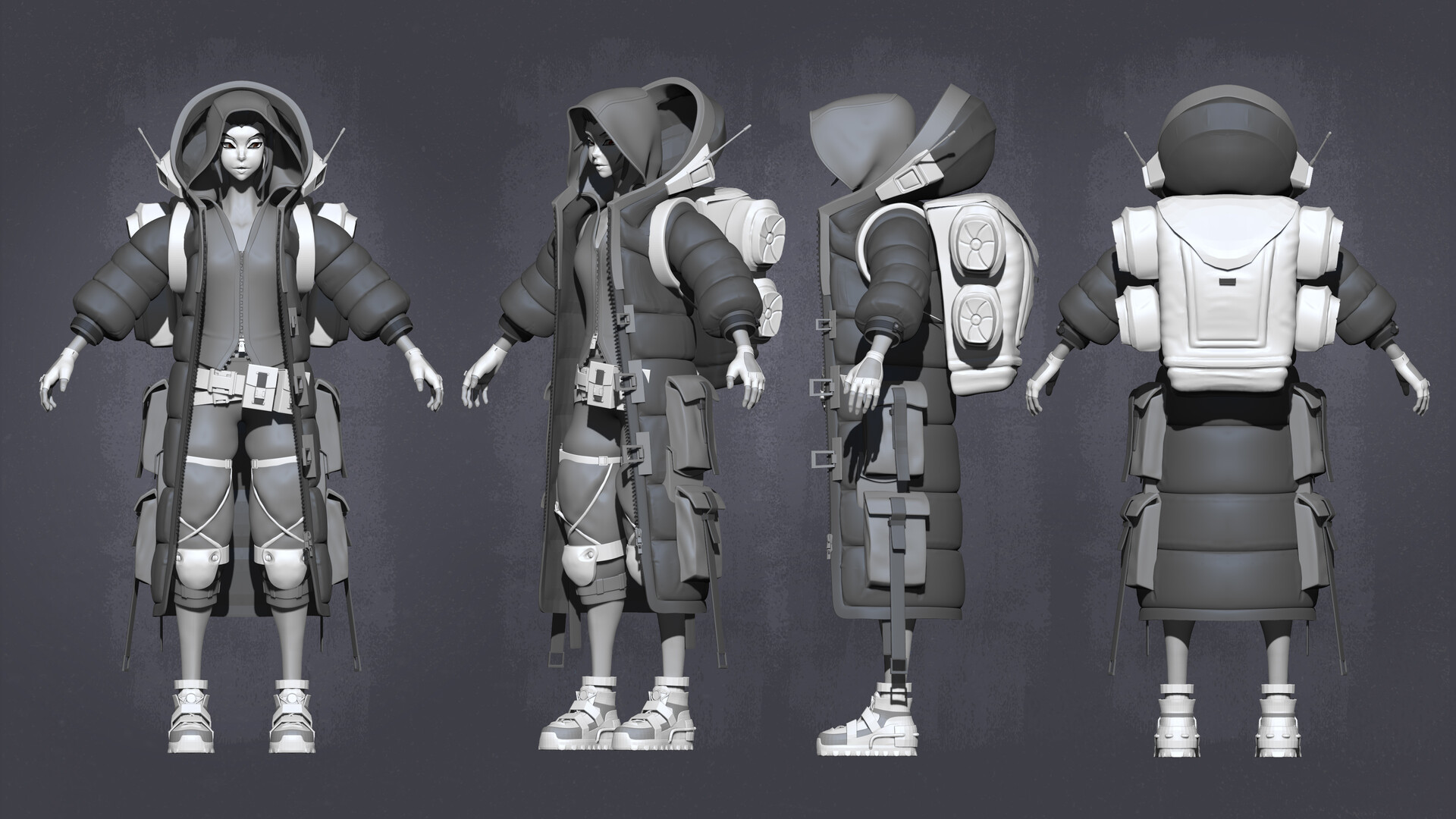 Jorge Ayala - Cyberpunk Stylized Character "Gatling Bodhisattva"