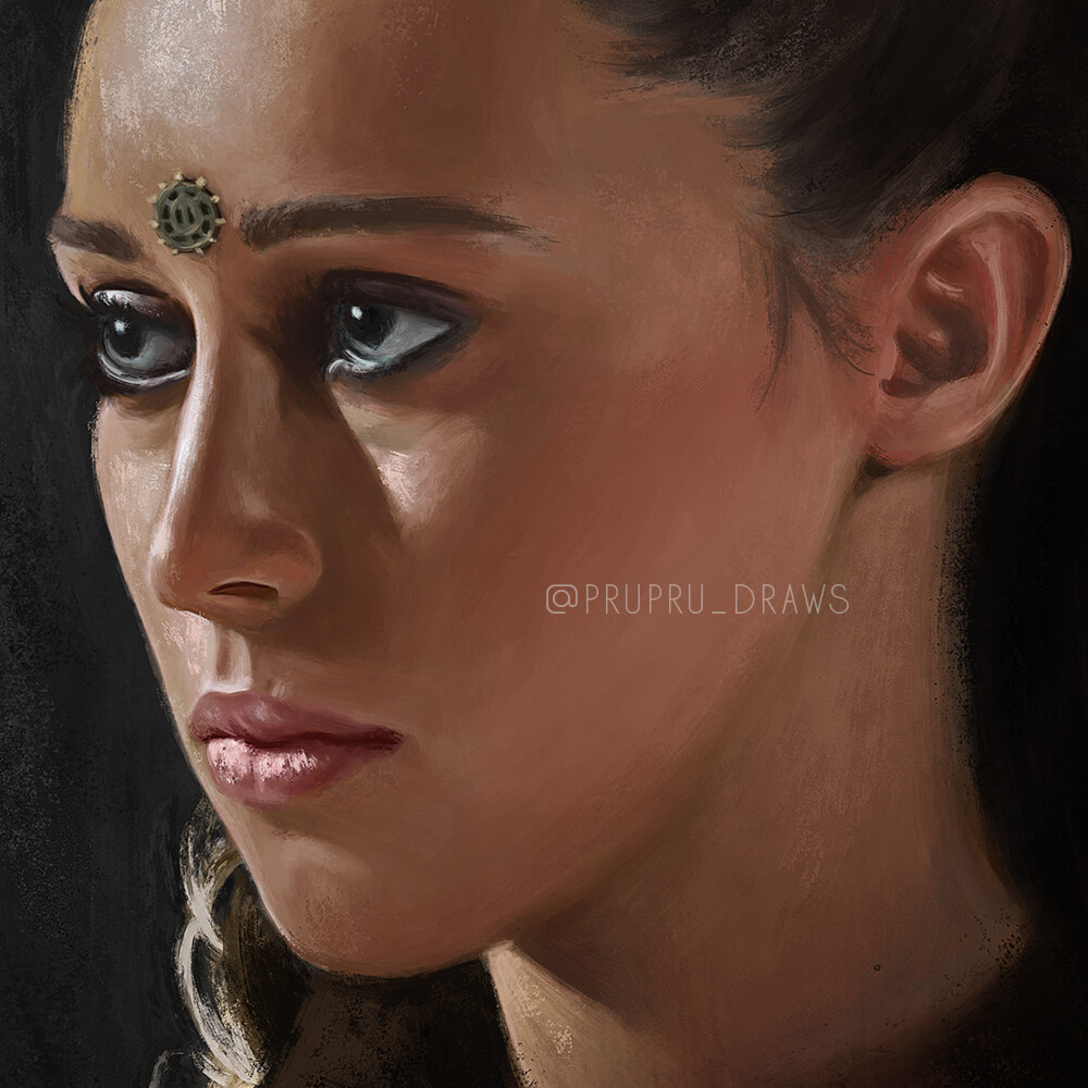 PruPru Draws - Commander Lexa kom Trikru painting