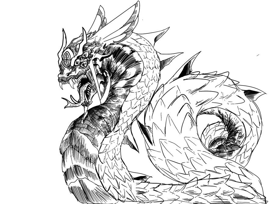 ArtStation - A ravenous Snake (Ink through Procreate)