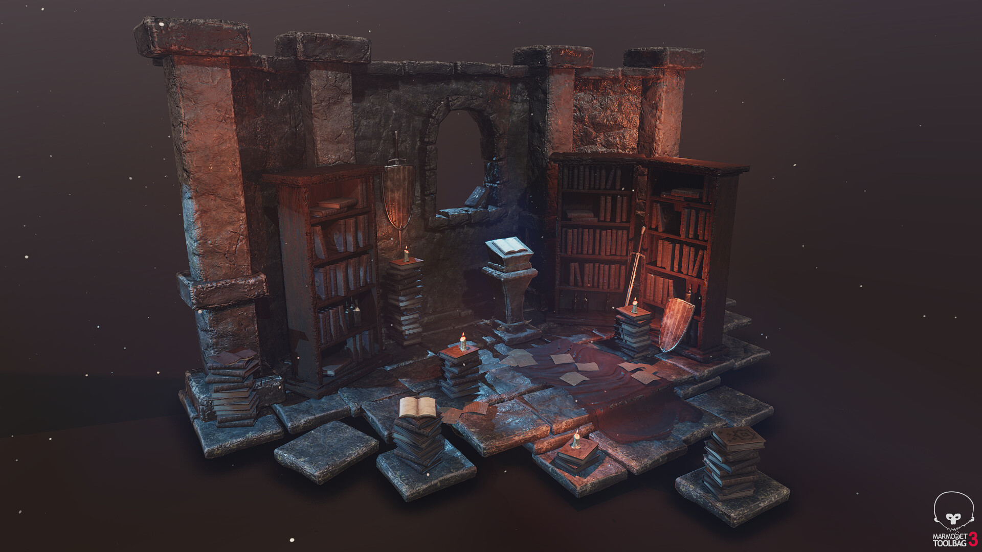 ArtStation - Medieval library (game ready)
