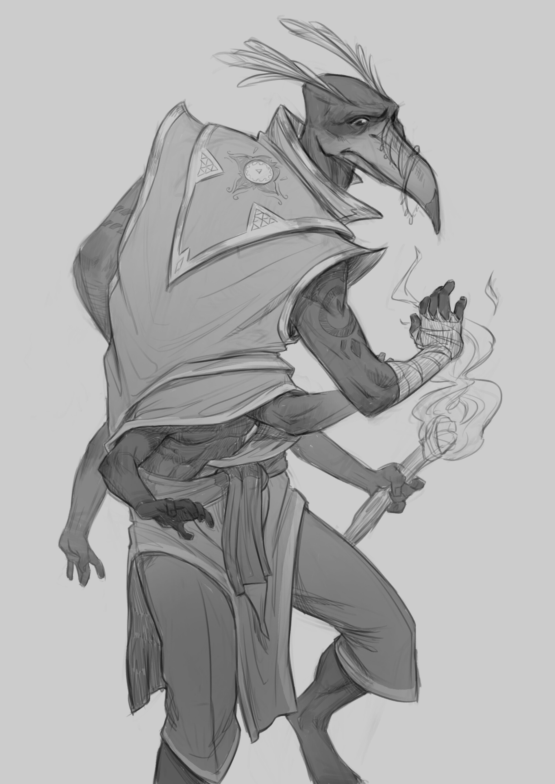ArtStation - Big Handy Bird Guy Dude Sketch