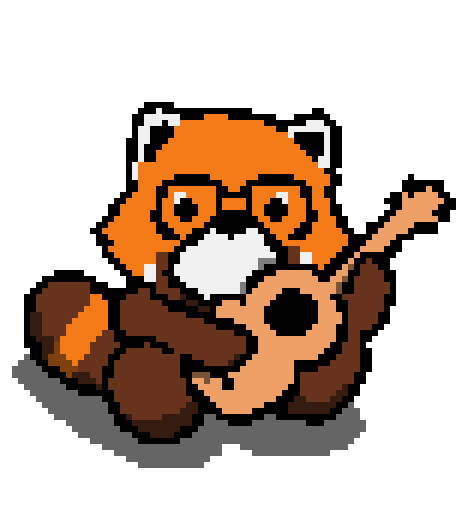 red panda playing guitar