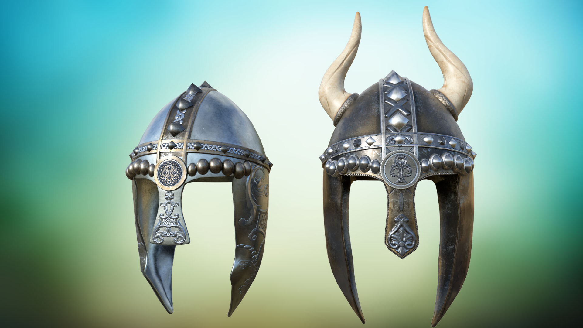 ArtStation - Stylized metal helmet