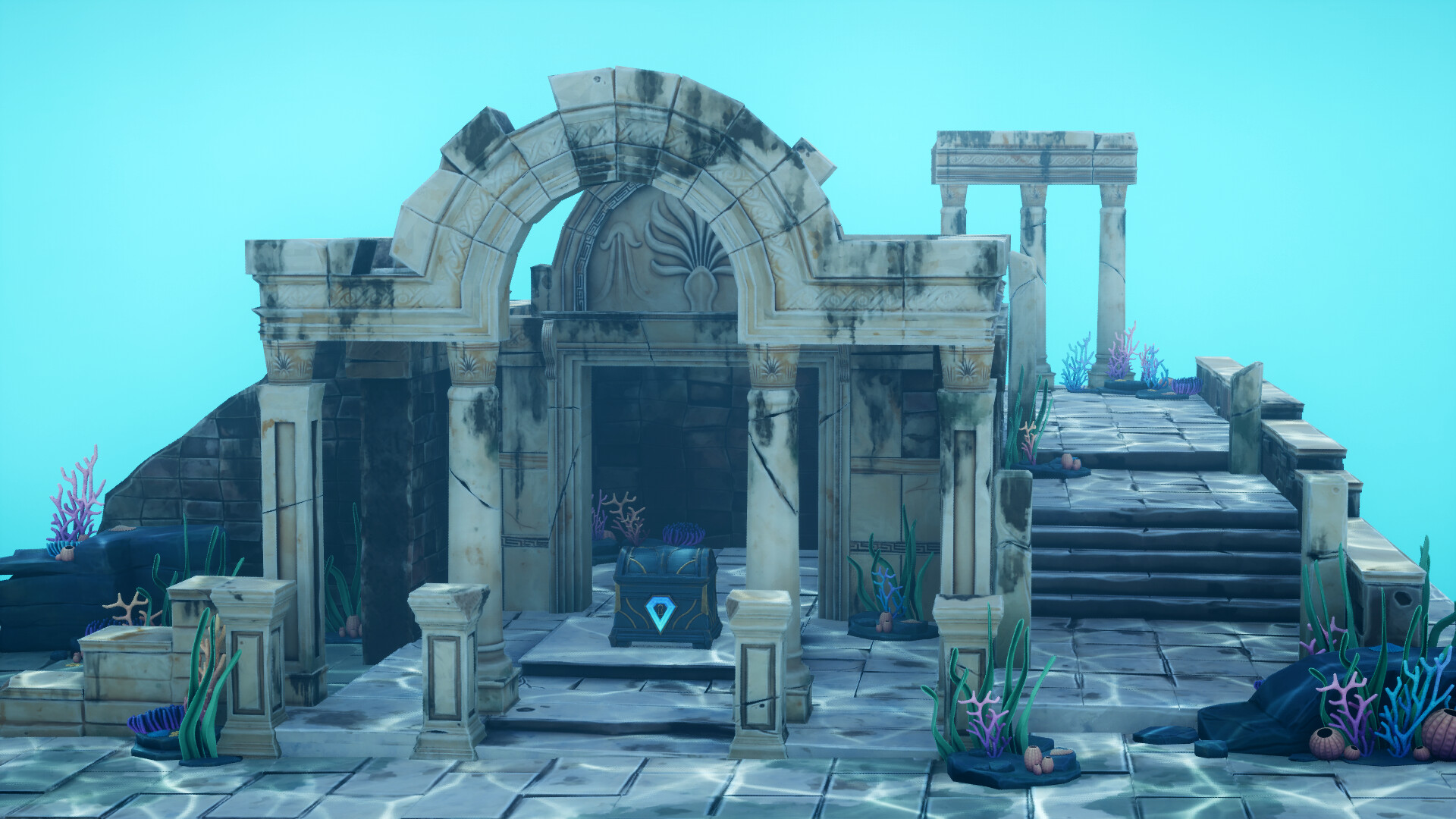ArtStation - Underwater Temple - Diorama