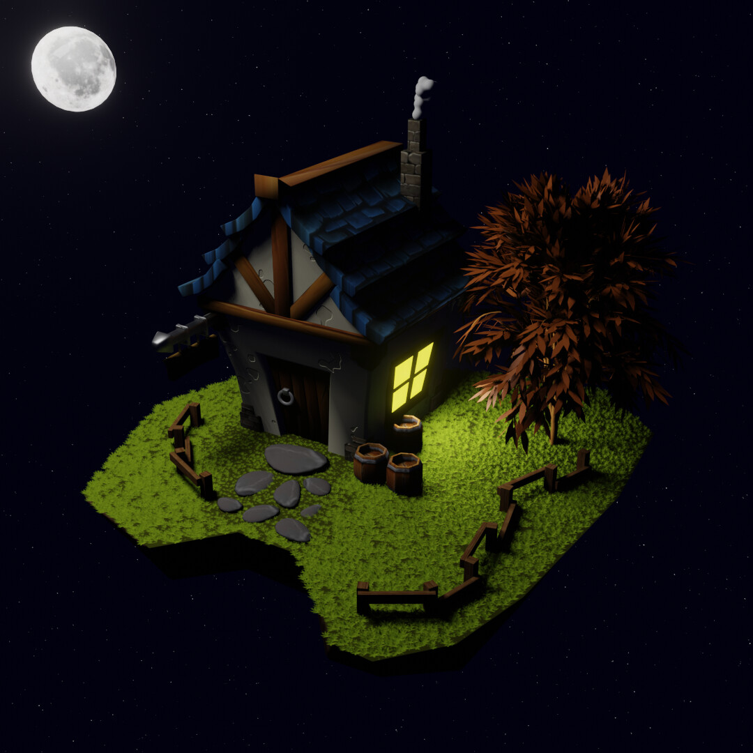 ArtStation - House at night