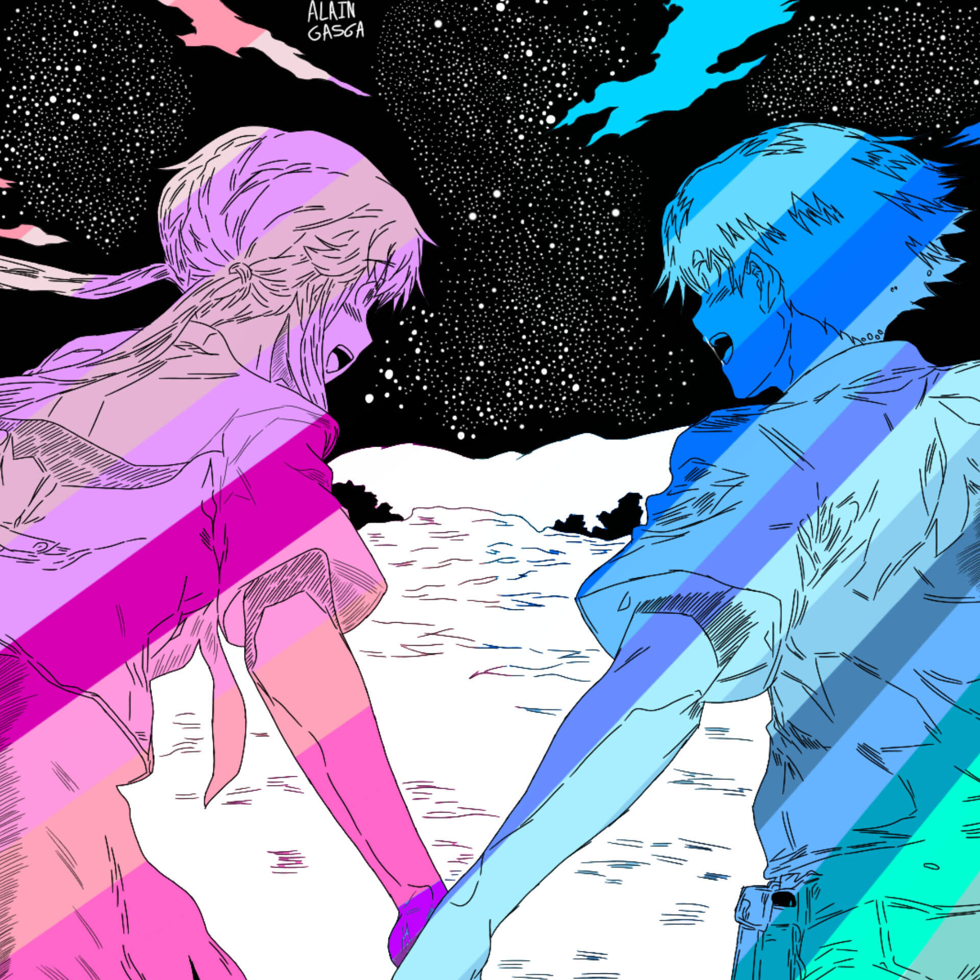 ArtStation - Mirai Nikki - Alain Gasga