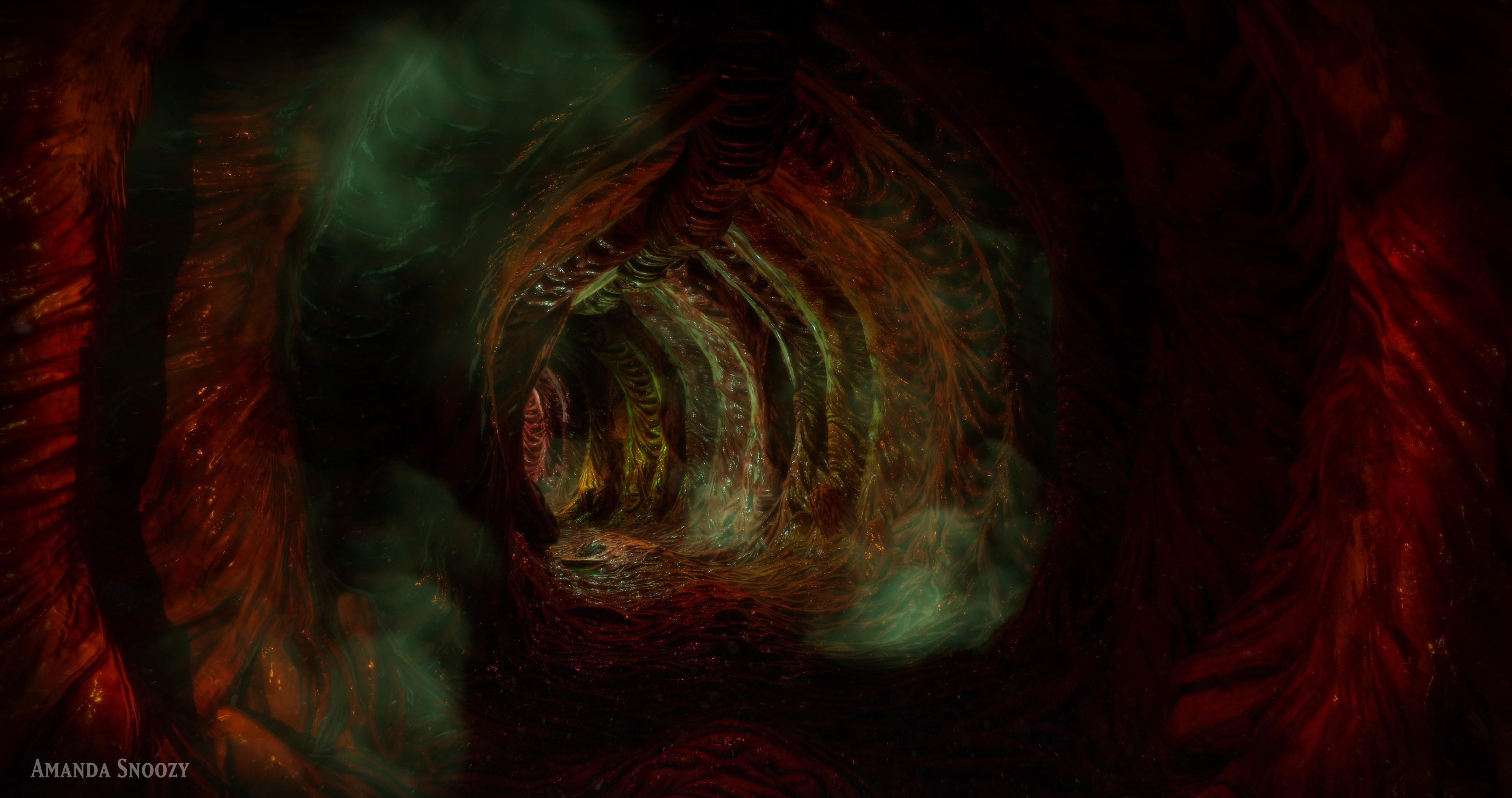 Snoozyart - Serpent Insides- Flesh Tunnel