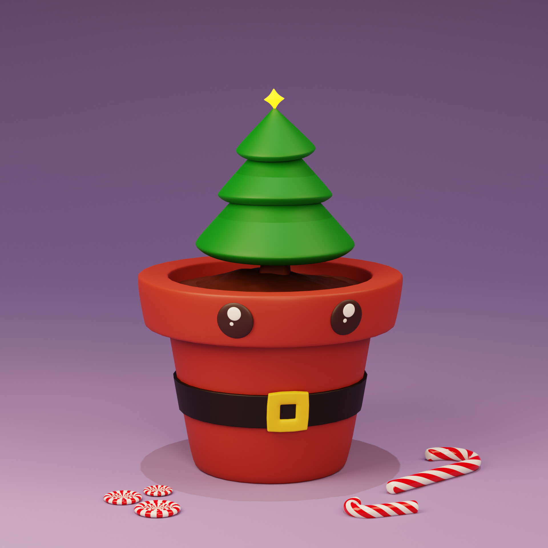 ArtStation - Little Christmas tree in the pot