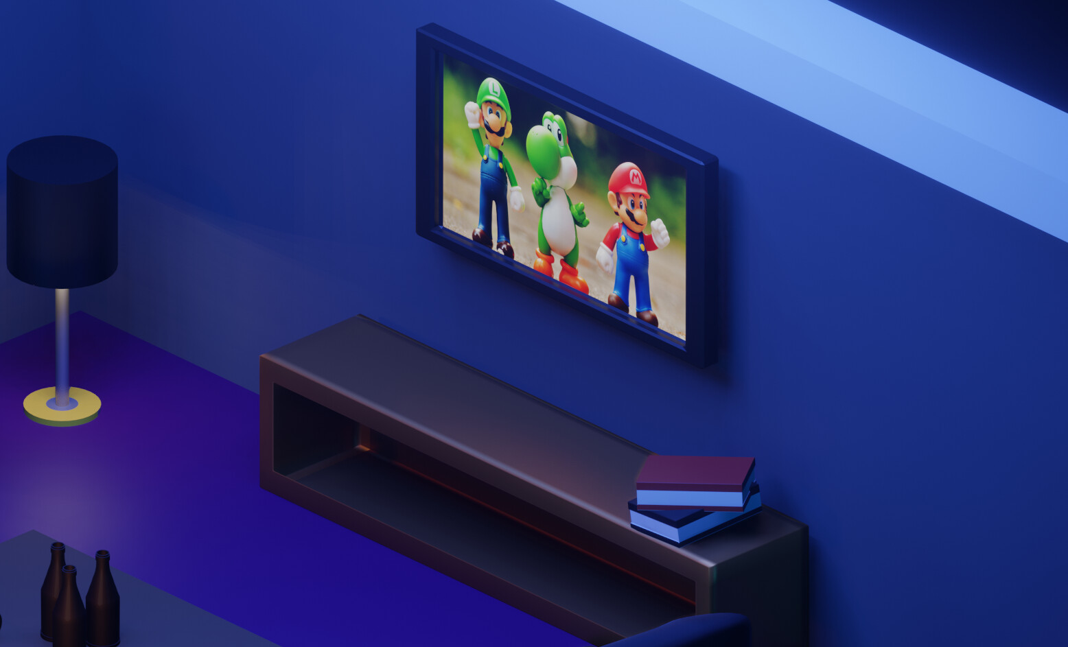 John Dale R. Pardillo - Isometric 3D living room artwork