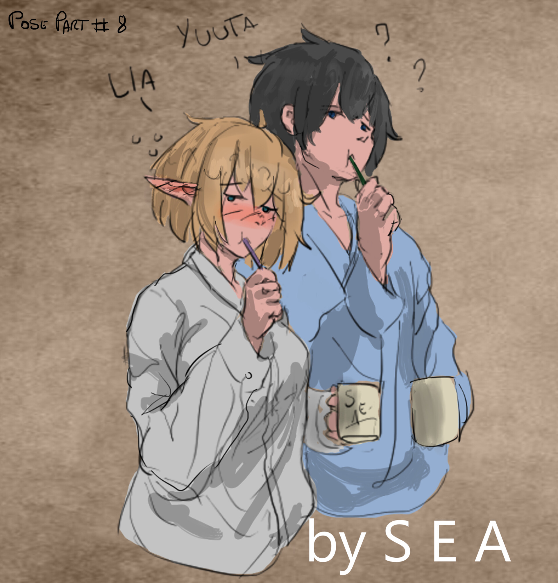 ArtStation - Practicing pose with my Ocs Part #8