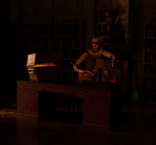 ArtStation - Horror Study Room Diorama