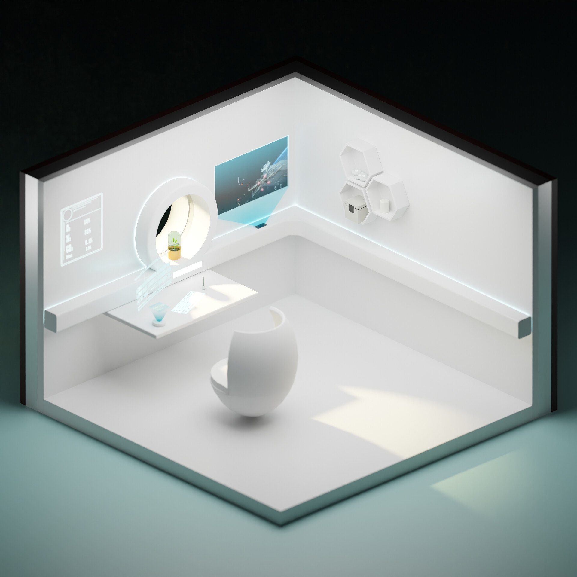 ArtStation - Isometric Futuristic room