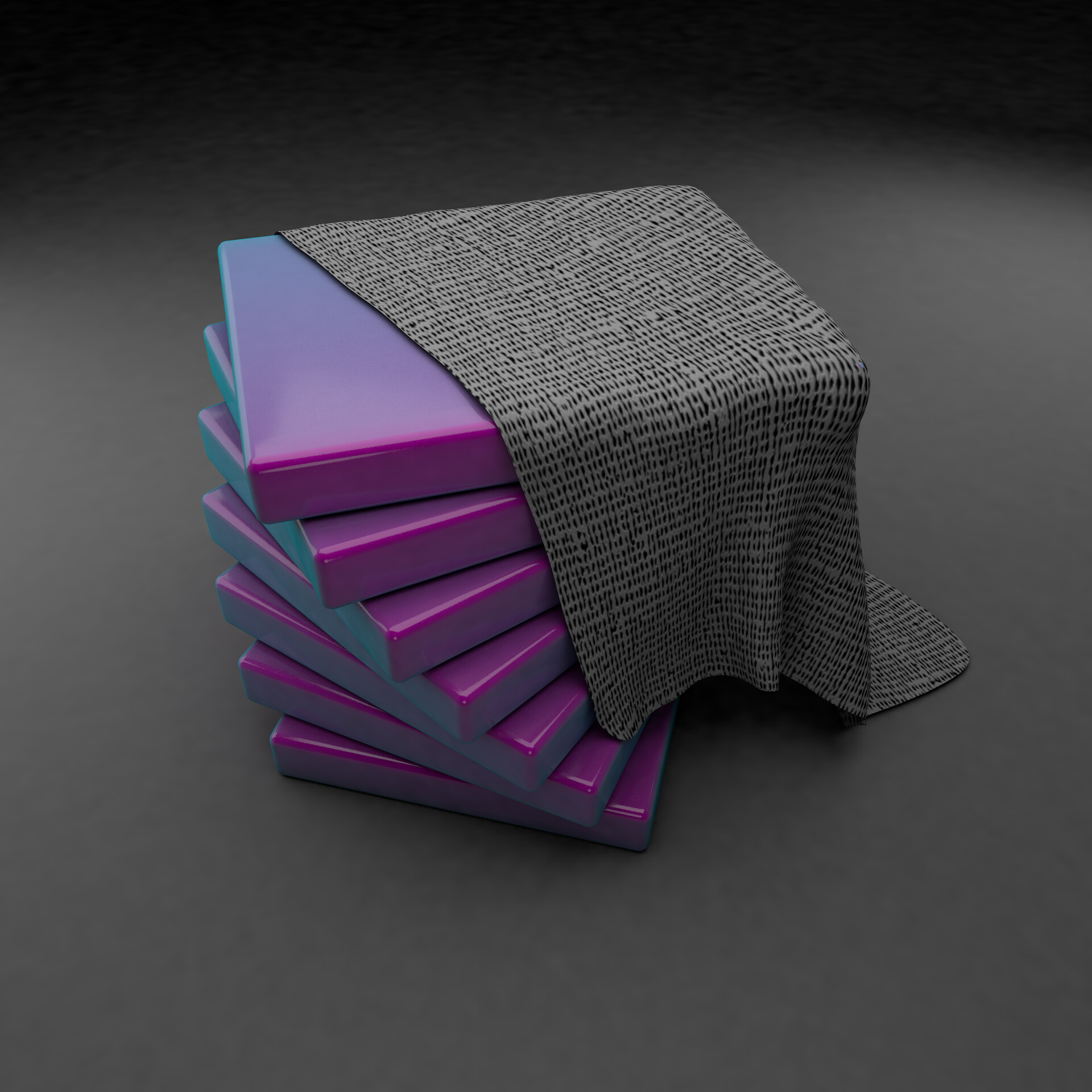 ArtStation - glossy blocks and fabric