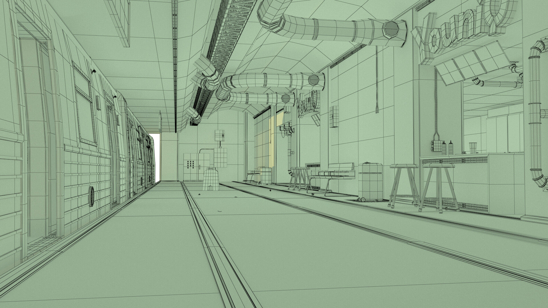 ArtStation - Cyberpunk subway (wip)
