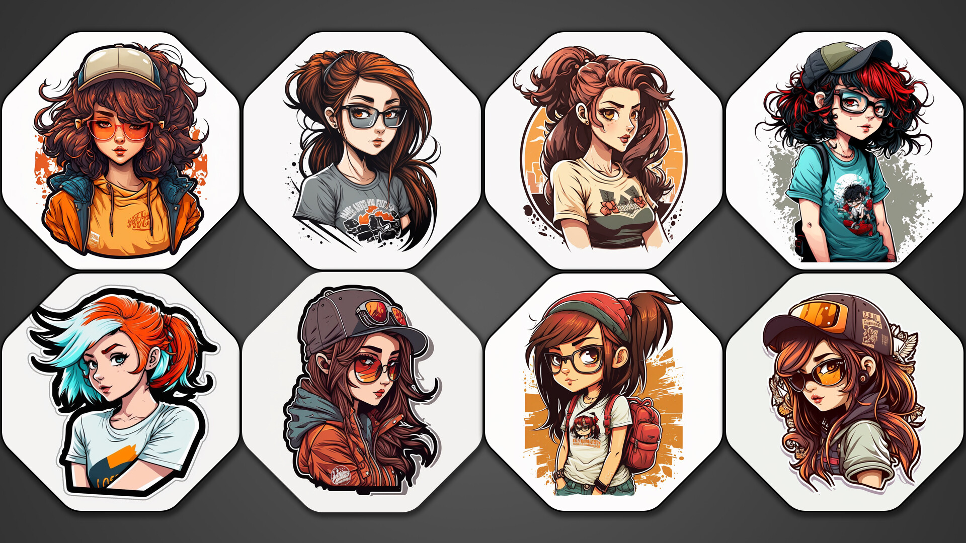 ConceptWithMe - 200 Stickers Girl Reference Pack Vol.02