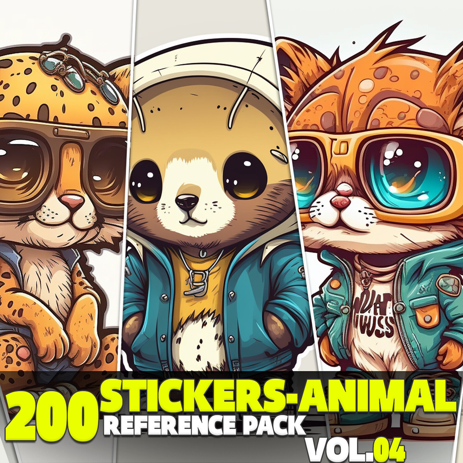 ConceptWithMe - 200 Stickers Animal Reference Pack Vol.04