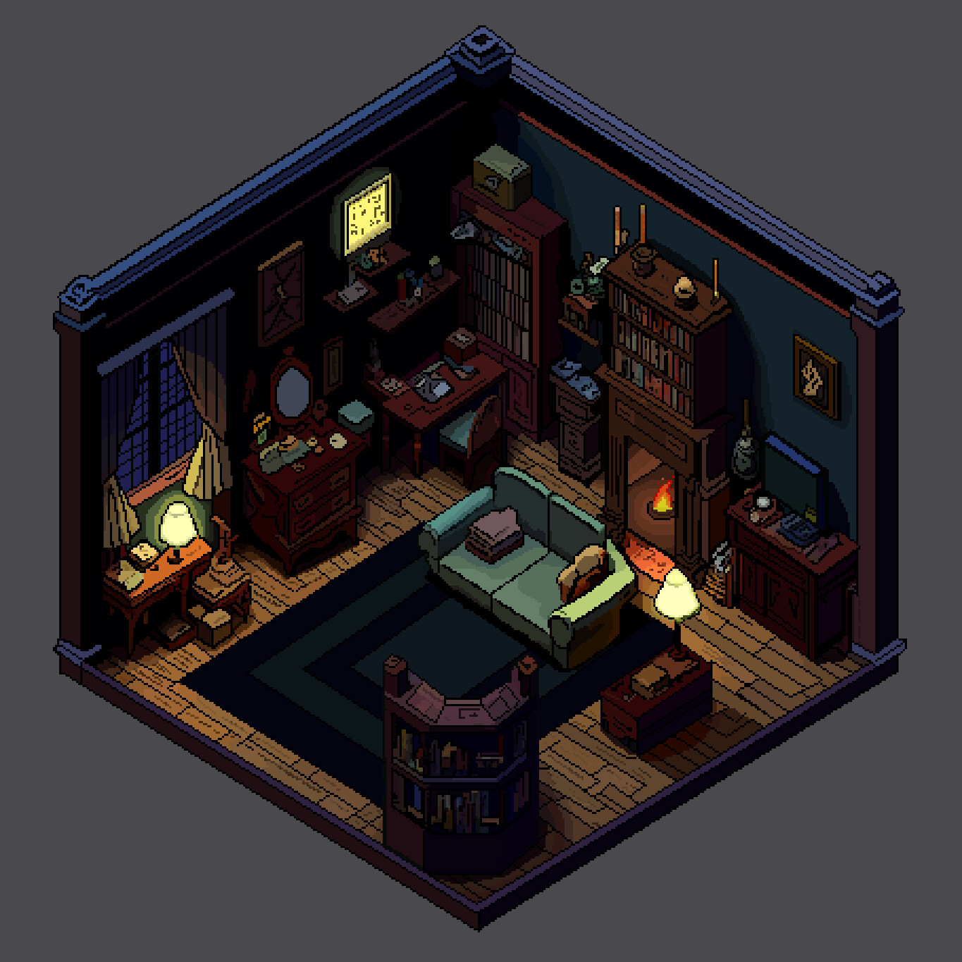 ArtStation - Reading Room Design Pixel Art