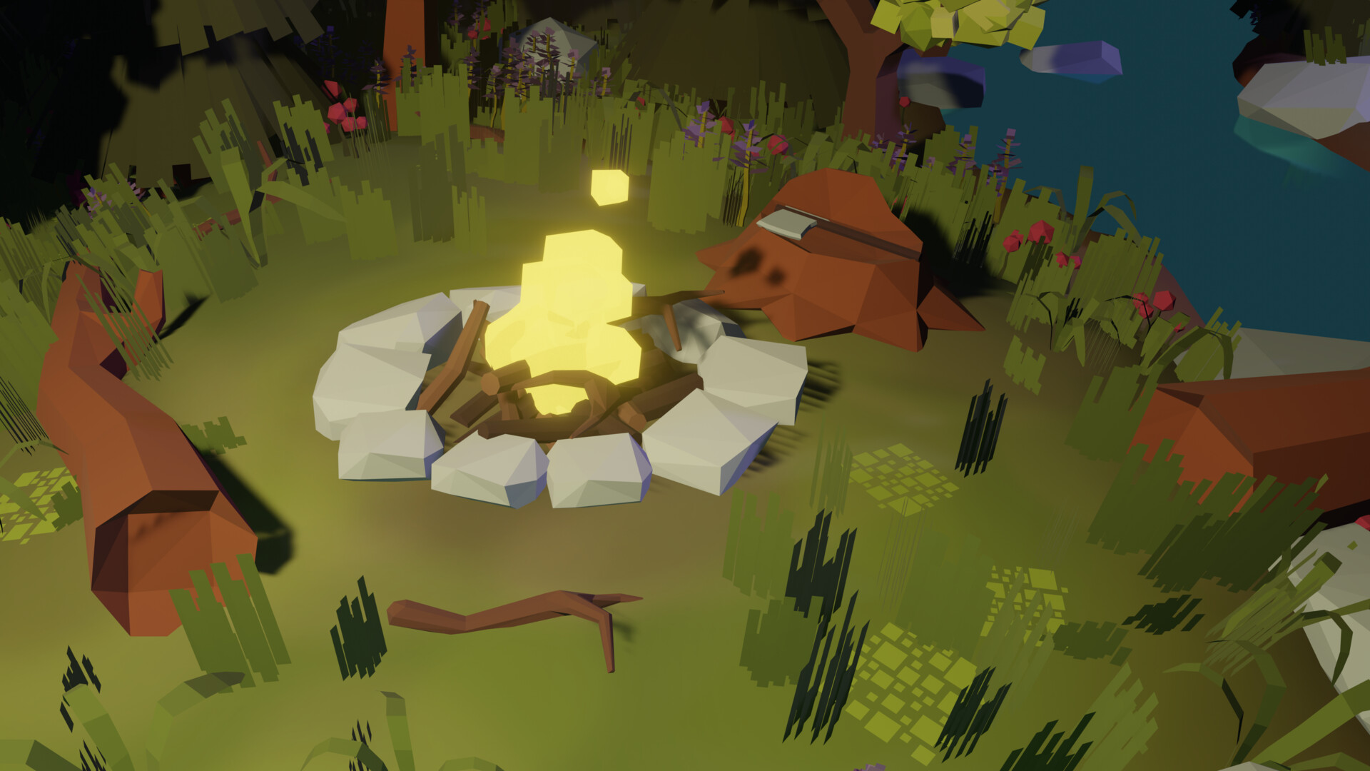 ArtStation - Low Poly Stylised 3D Campsite Environment
