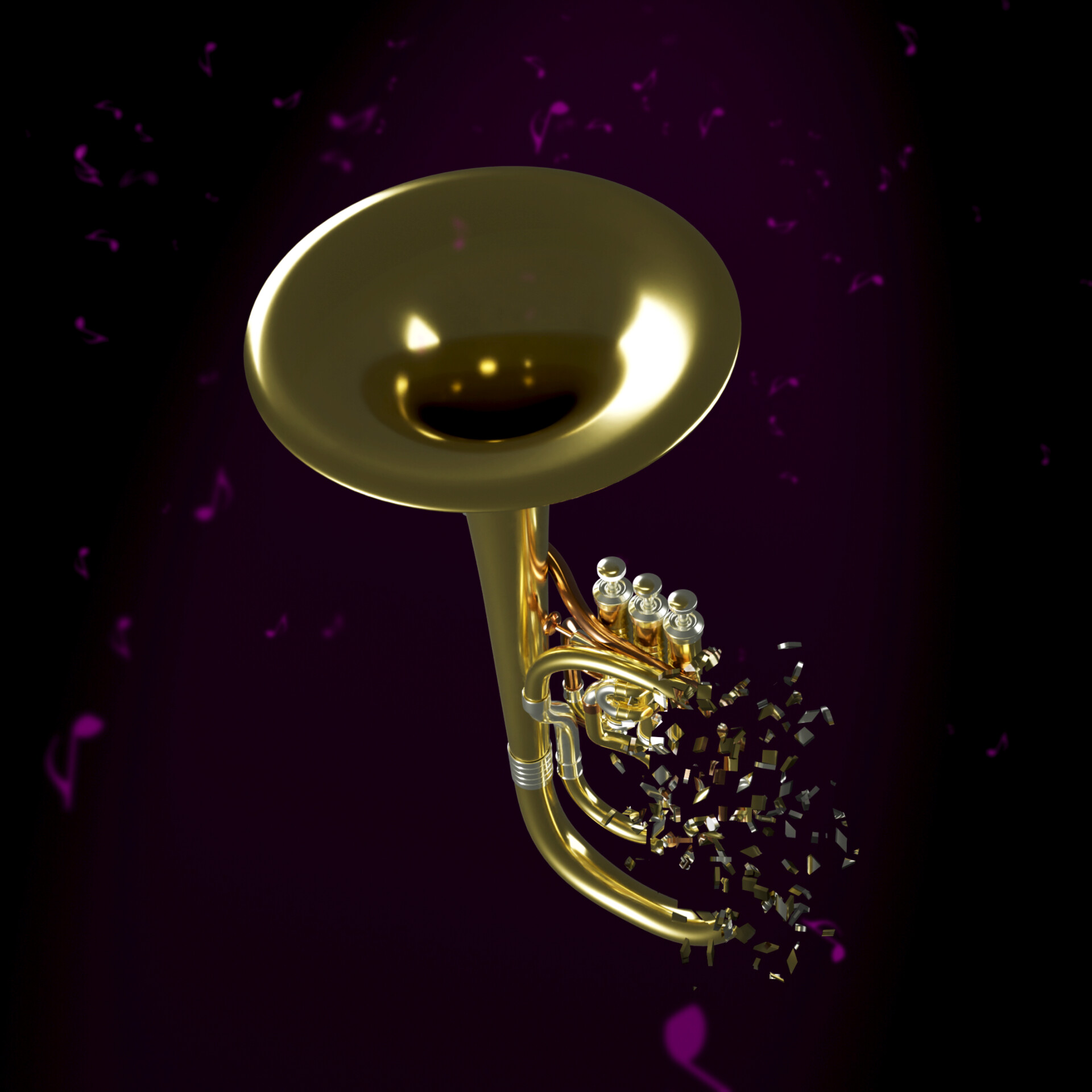 Humoro - tenor horn instruments full detail low poly and high poly