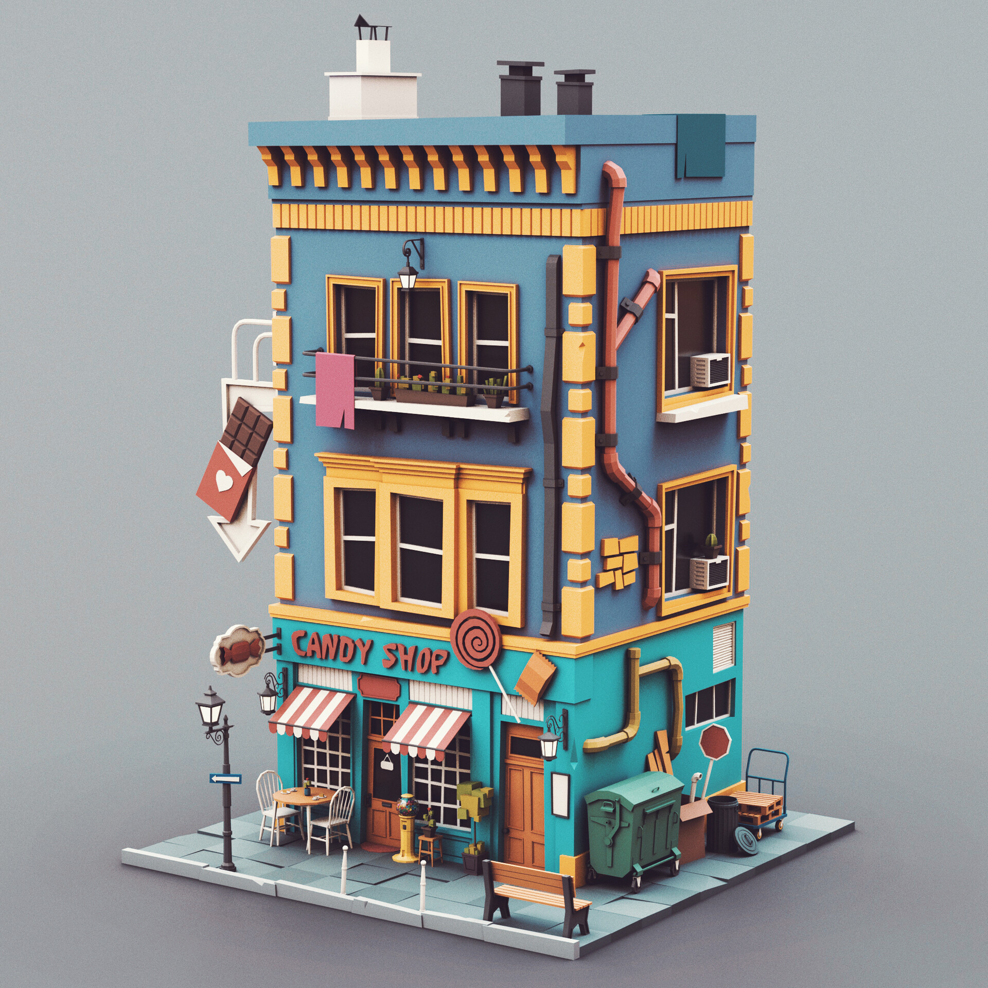 ArtStation - Low poly Candy Shop 01