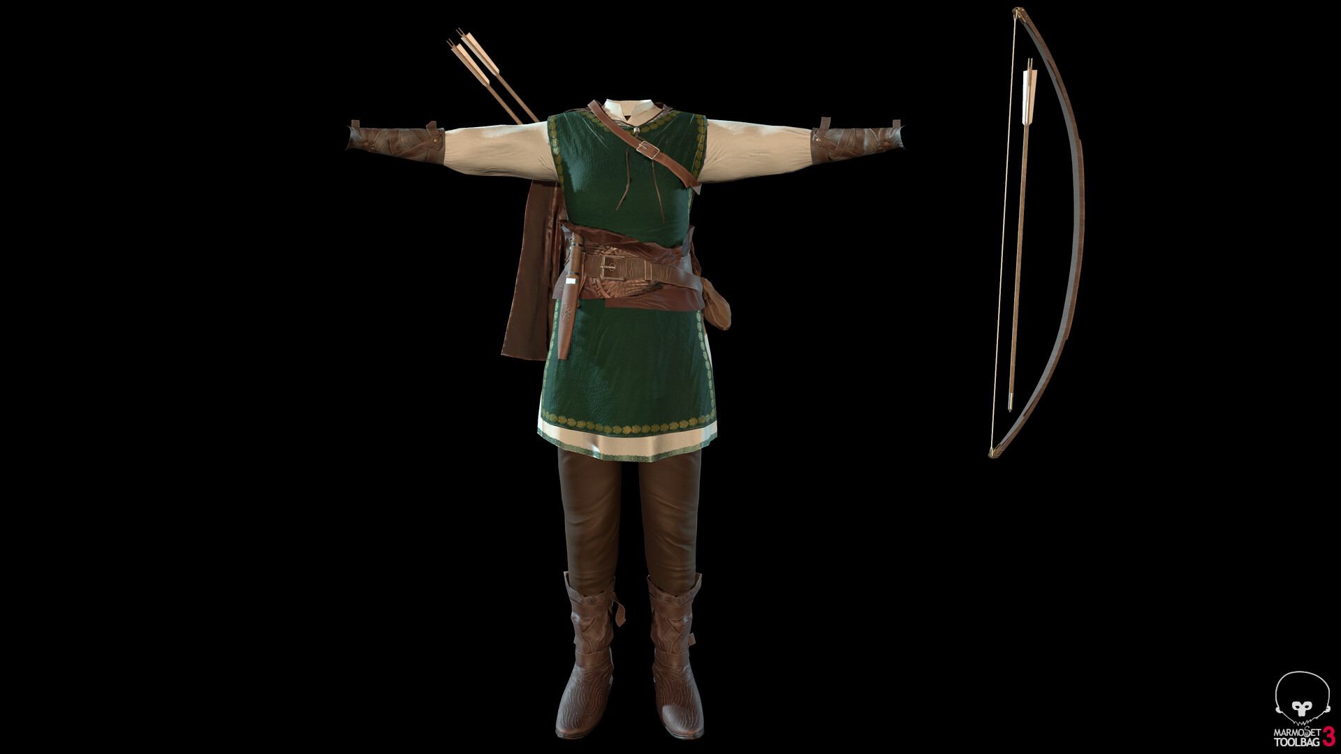 ArtStation - Full Low Poly Realistic Archer Woman Outfit
