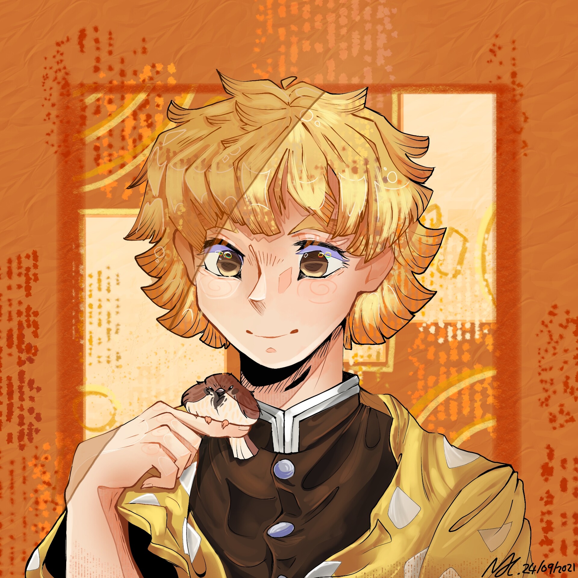 Moki - Zenitsu Fanart and background practice