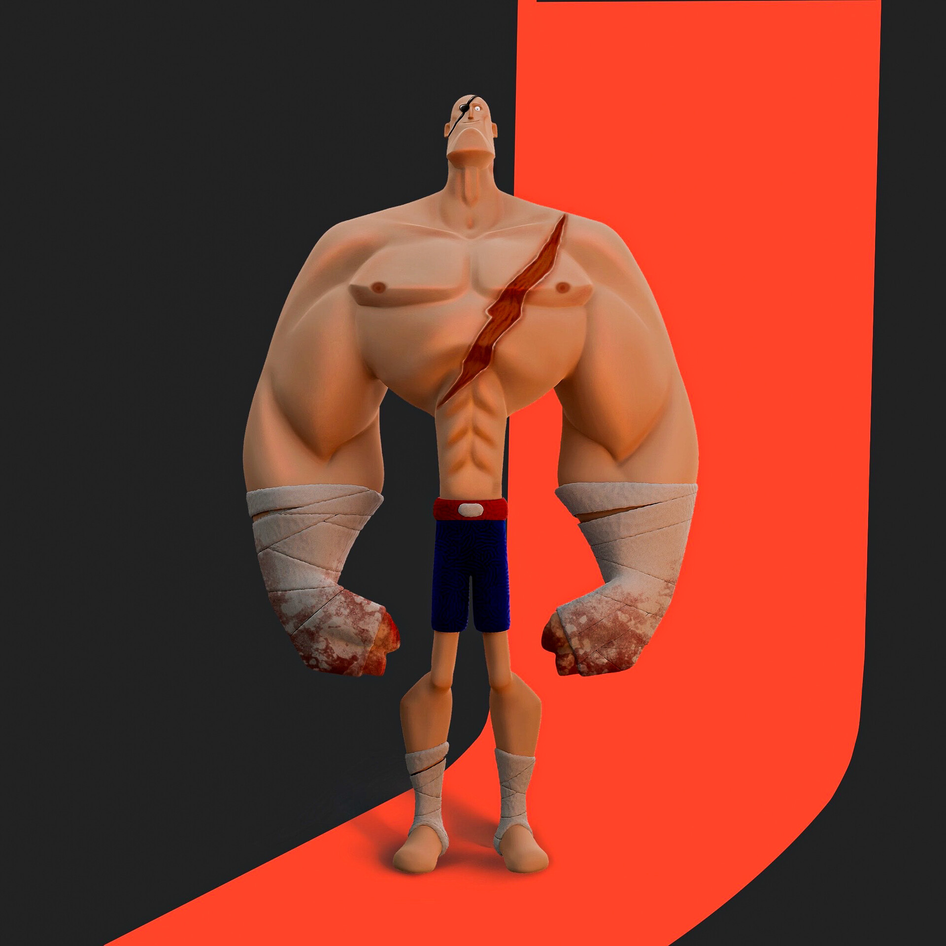 ArtStation - THE BULKY FIGHTER 🤌♥️ or the guy from the fighting game