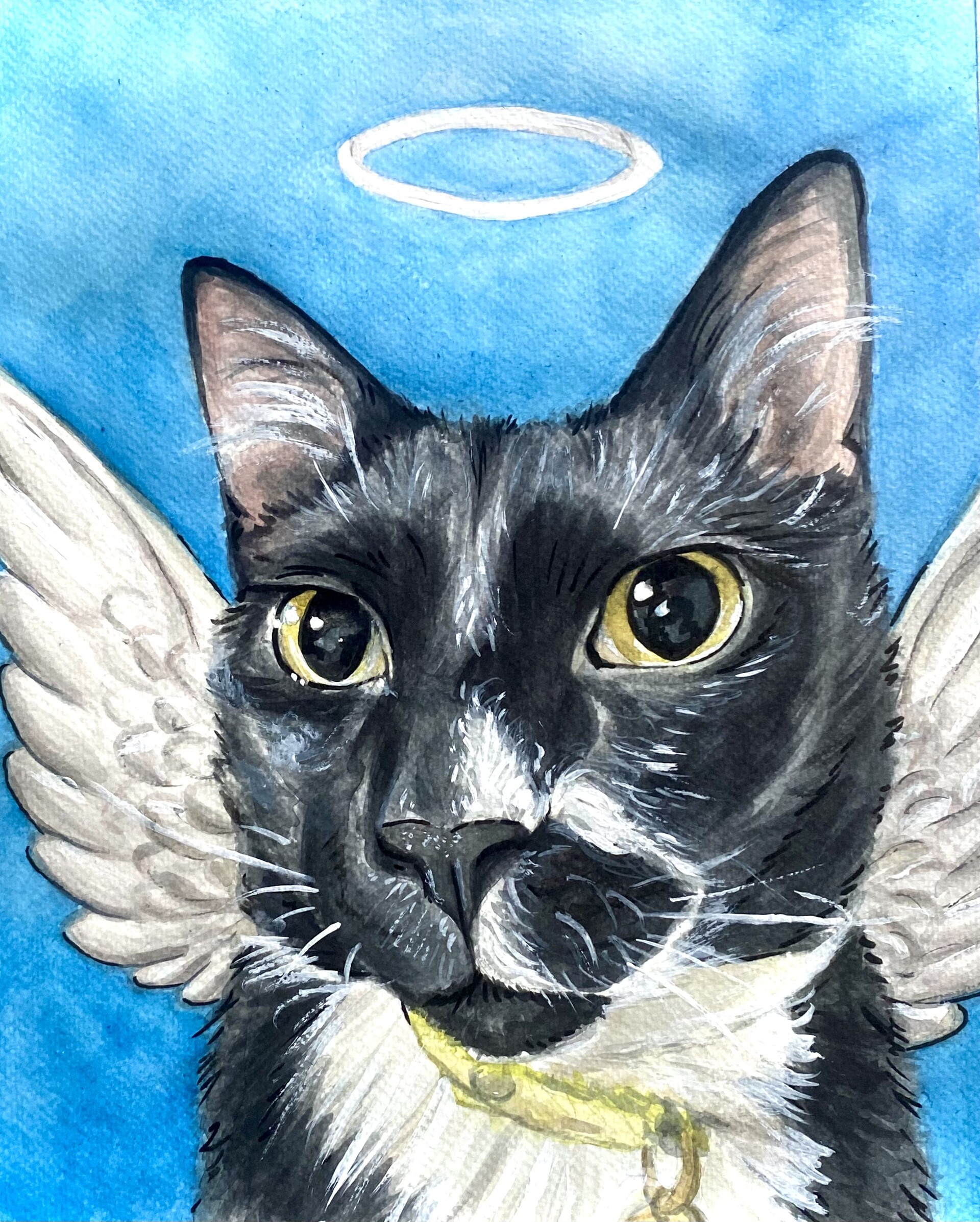 ArtStation - Cat portrait with halo