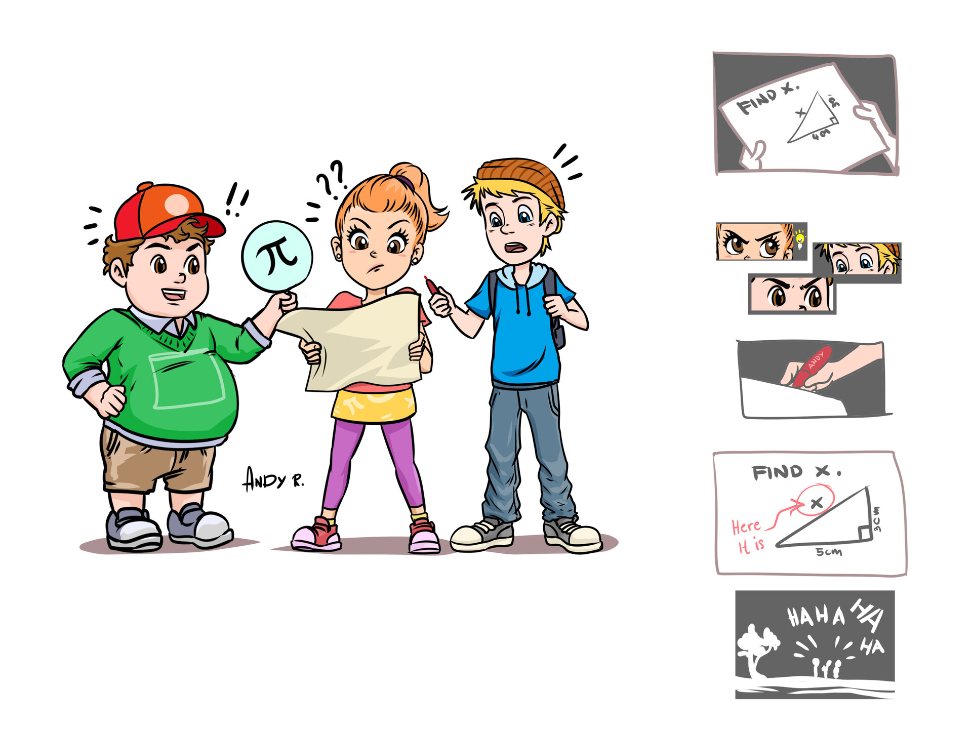 ArtStation - Funny Cartoon Math Students