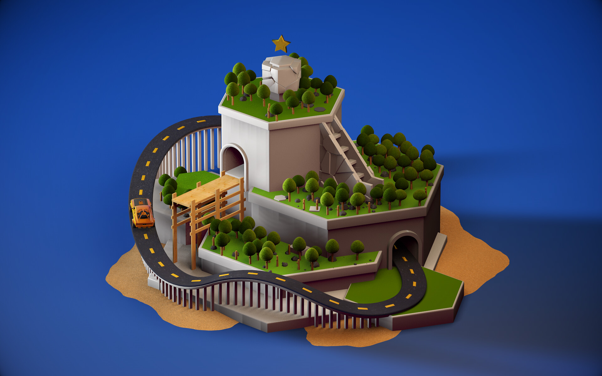 Wingfox workshop - An Animated Room for Motion Graphics & A Fun 3D Island