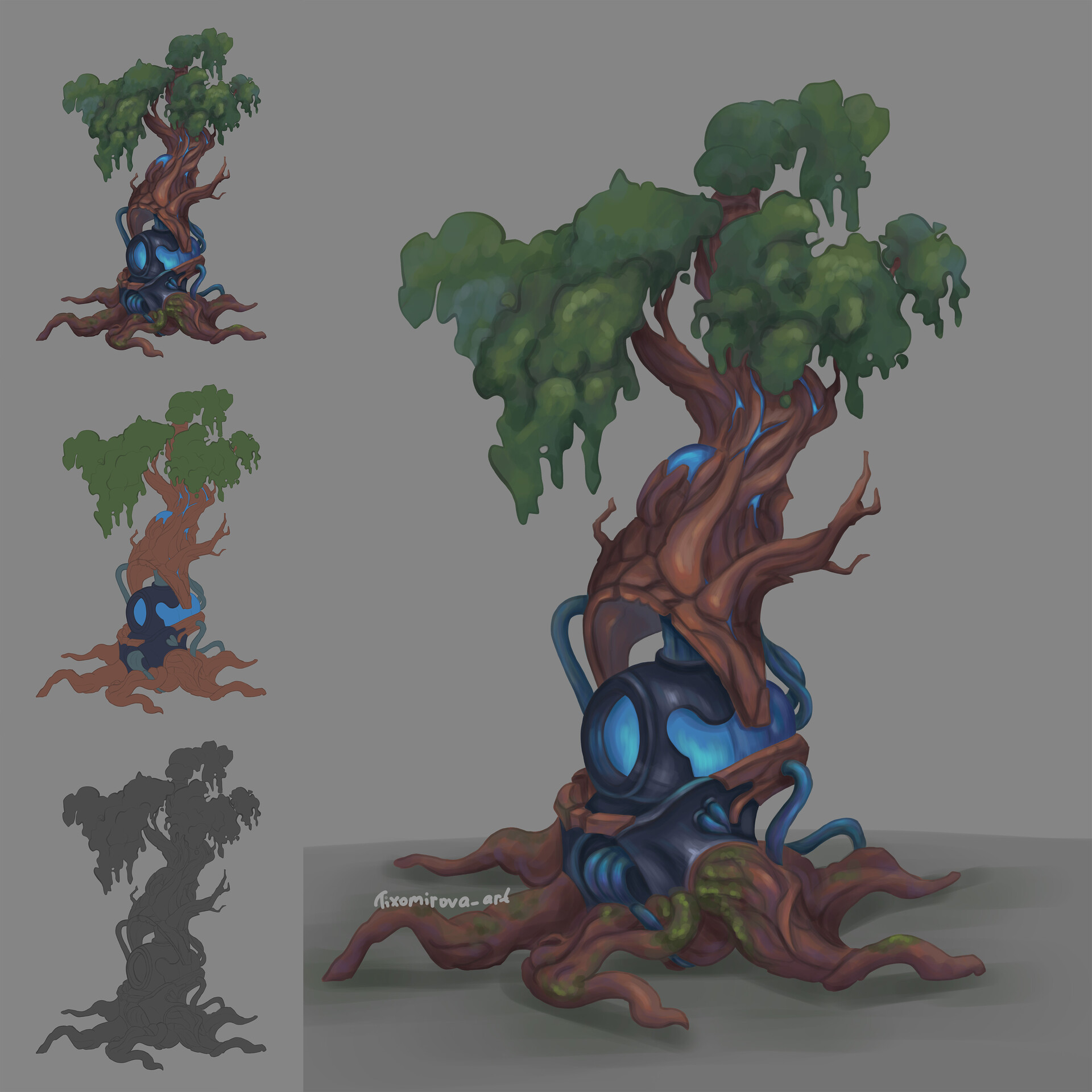 ArtStation - concept art of a tree for the game