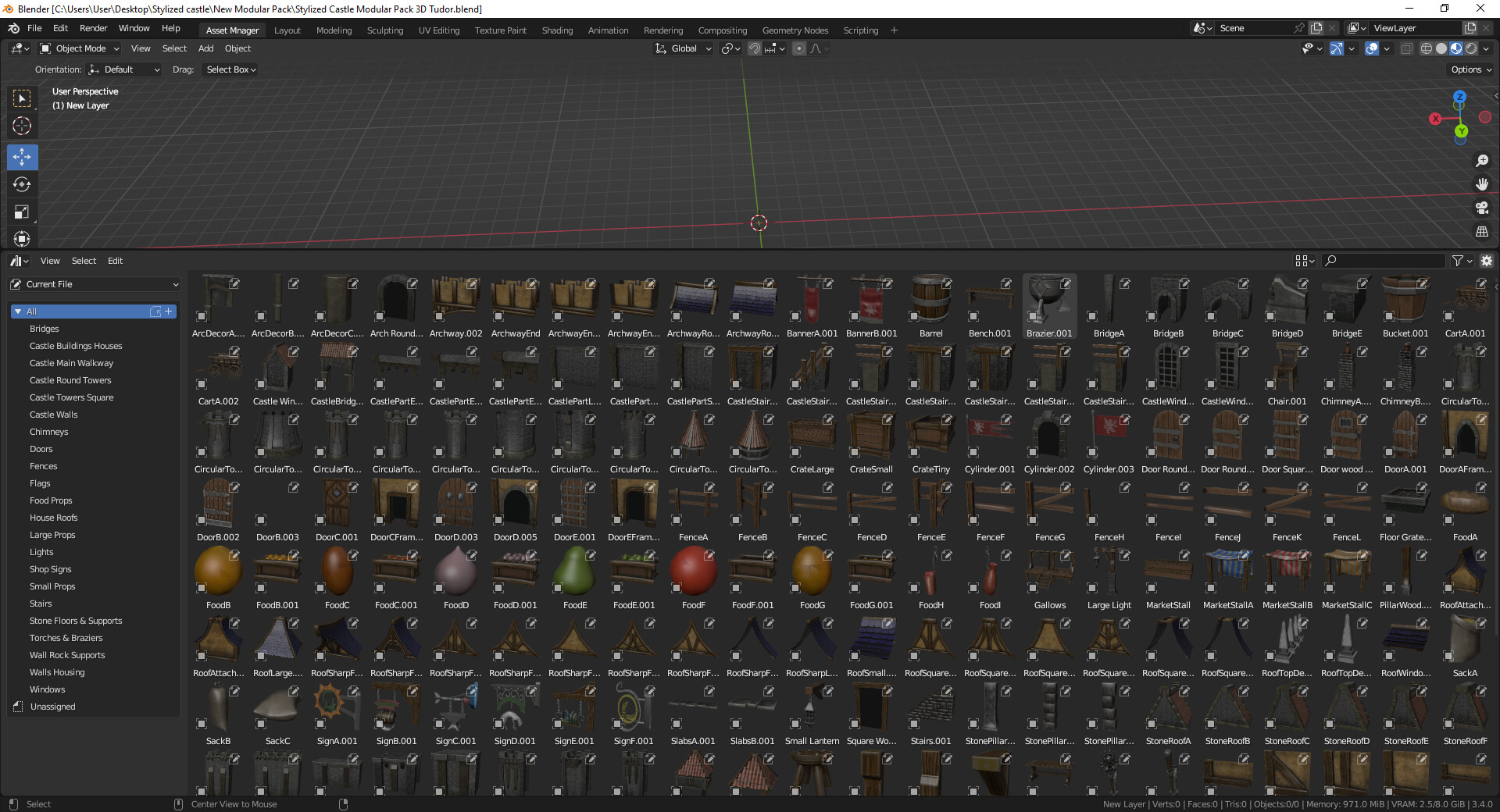 3D Tudor - Blender & Unreal Engine Massive Modular Pack 250 Piece ...